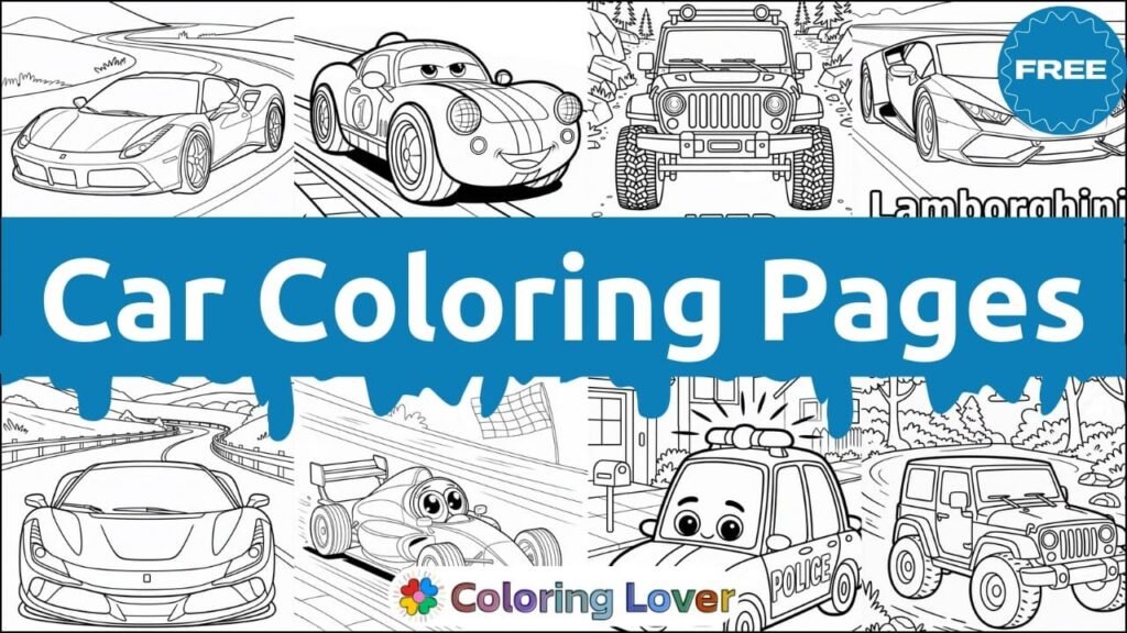 63 car coloring pages (free printable for all ages) - Coloring Feel