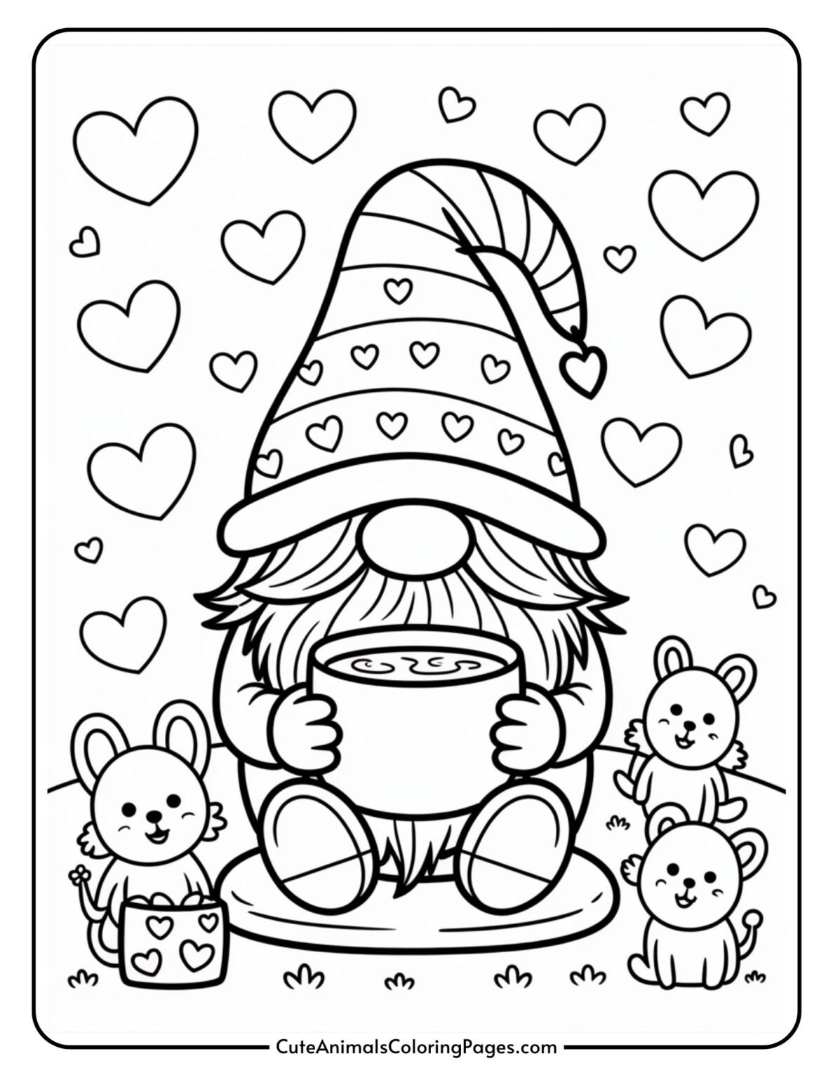 Valentine Gnome Coloring Pages (13 Coloring Pages) - Coloring Feel